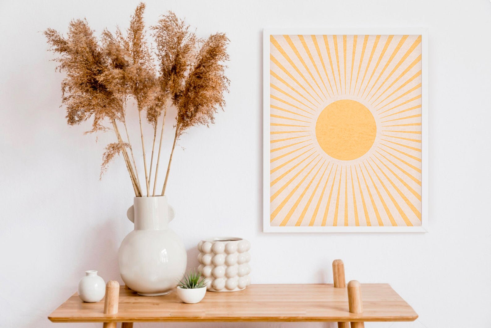 Boho Sun Wall Art Desert Color Sun Poster Sun Rays Poster | Etsy