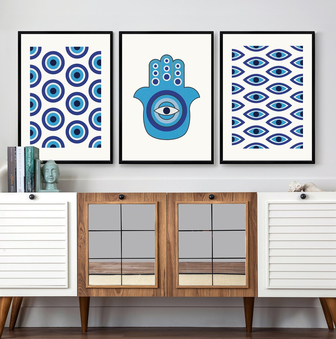 Evil Eye Wall Art Prints, Set of 3 Evil Eye Wall Decor, Evil Eye Print ...
