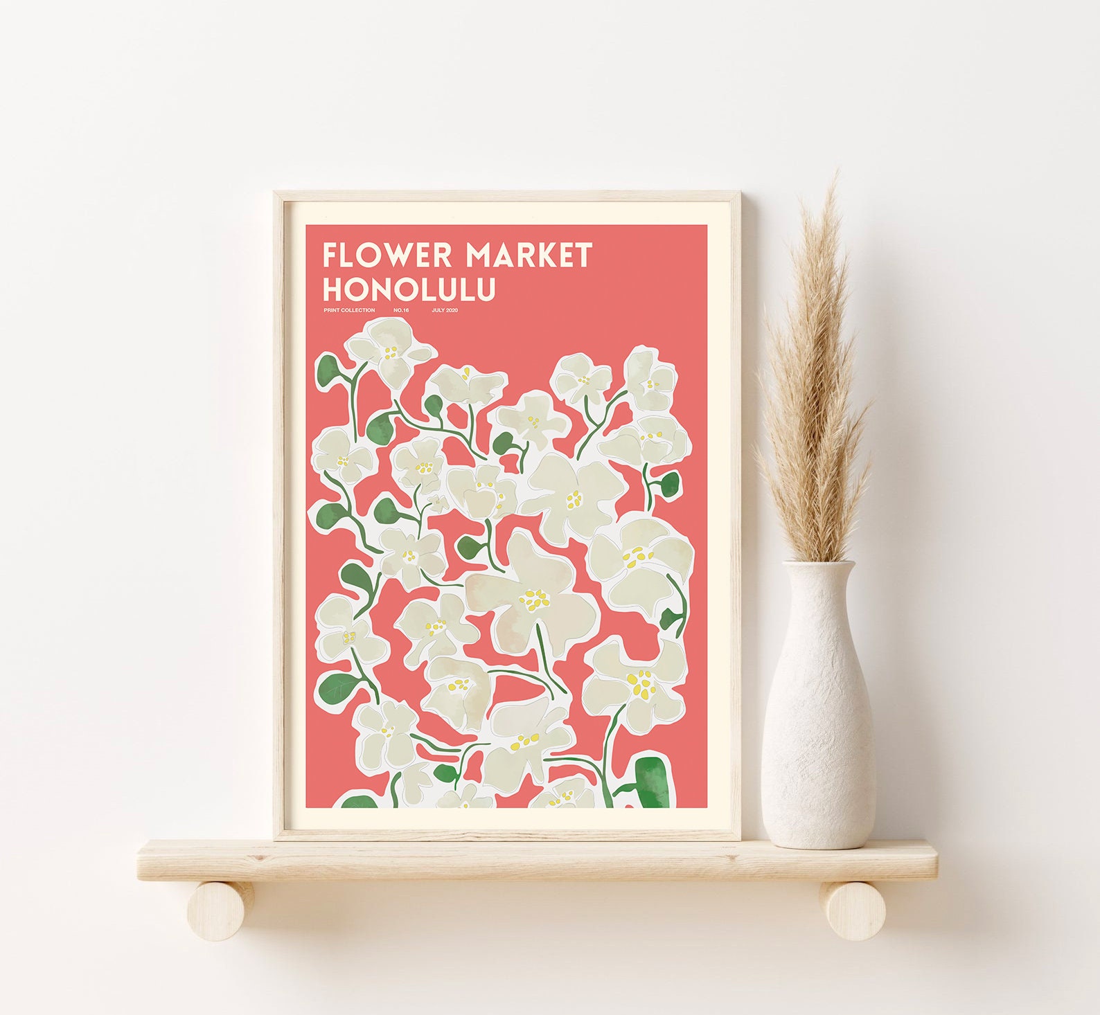 Flower Market Print Printable Pink Flower Print Instant - Etsy