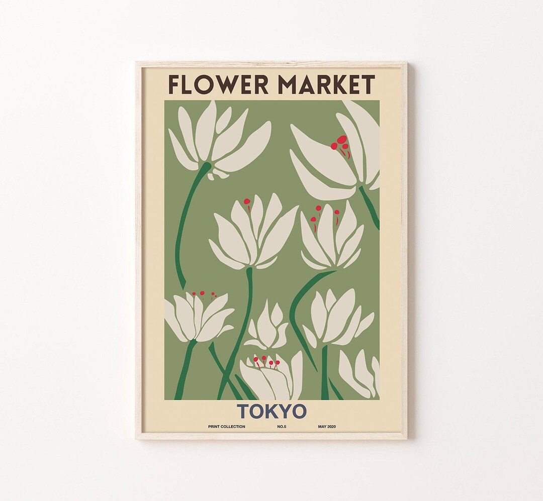 Flower Market Tokyo, Flower Market Print, Flower Wall, Flower Market ...