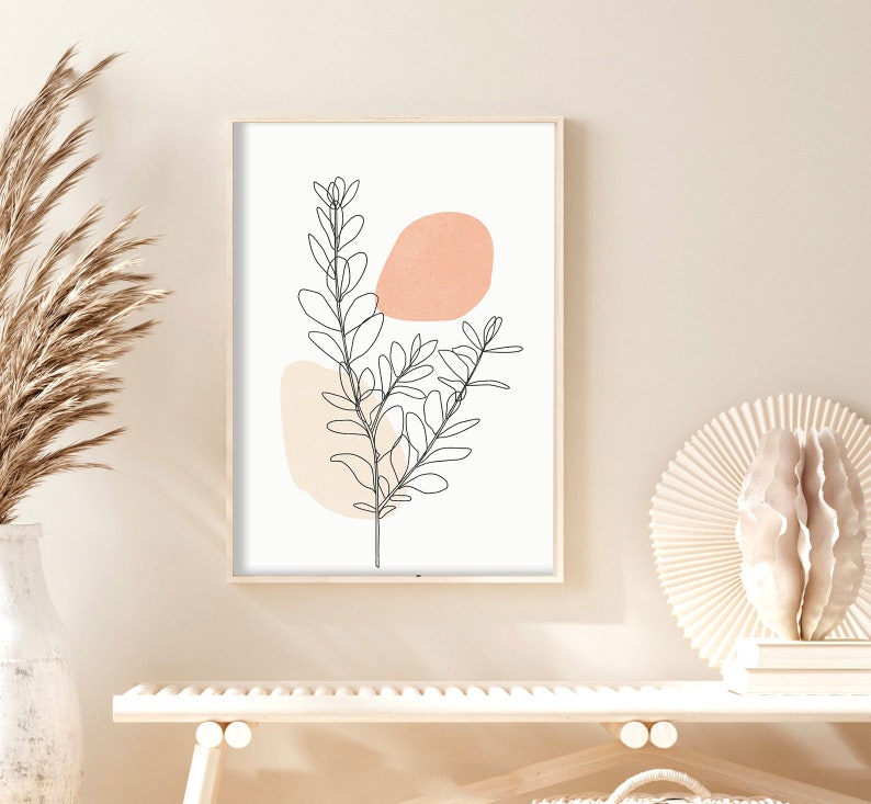Abstract Botanical Wall Art Print Set of 3 Decor Botanical - Etsy
