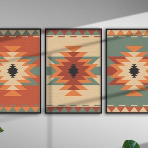 Ethnic Art Set of 3 Poster Gallery Wall Digital Art Rug - Etsy