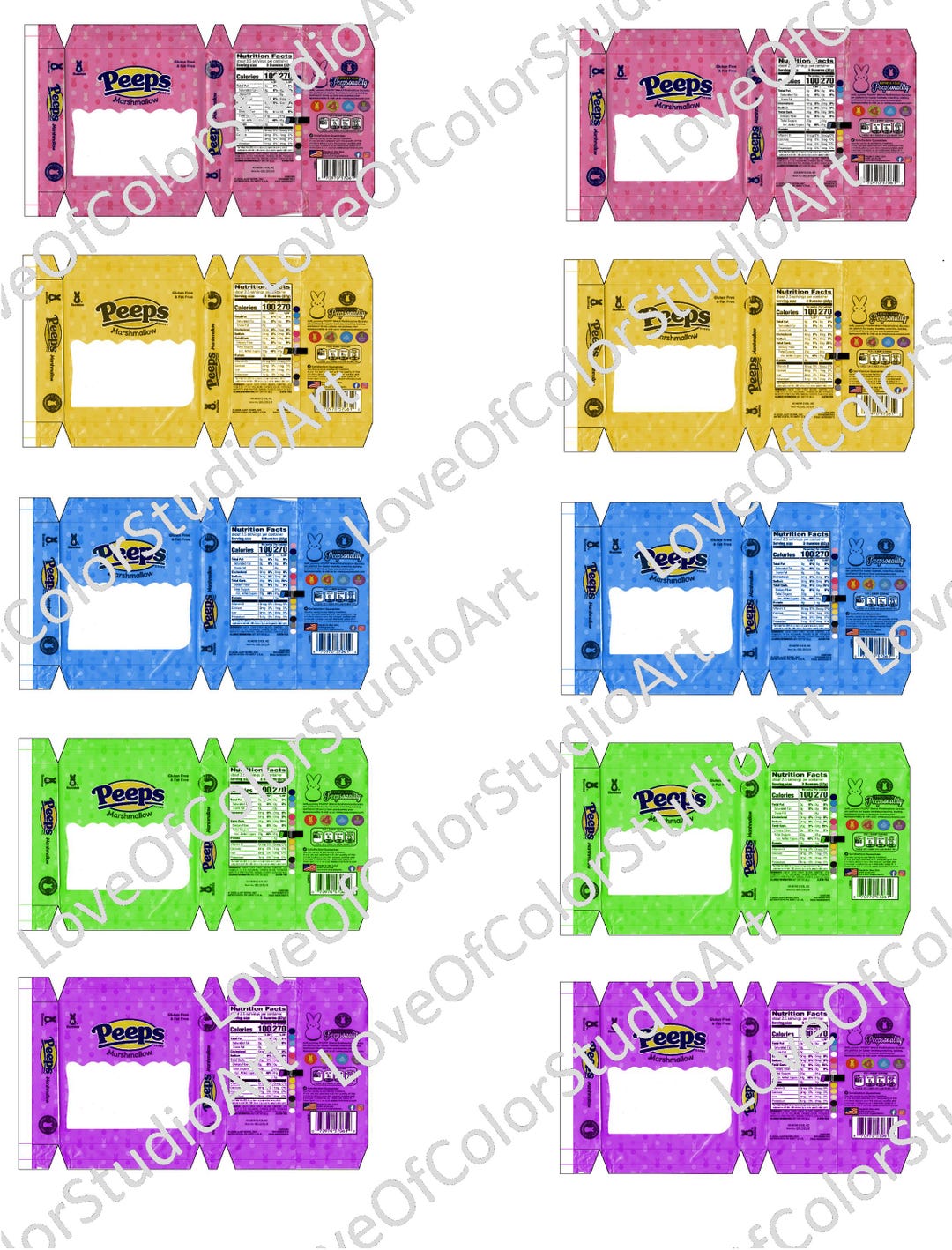 1:6 Scale Easter Printies - Peeps Boxes - Instant Download - Etsy