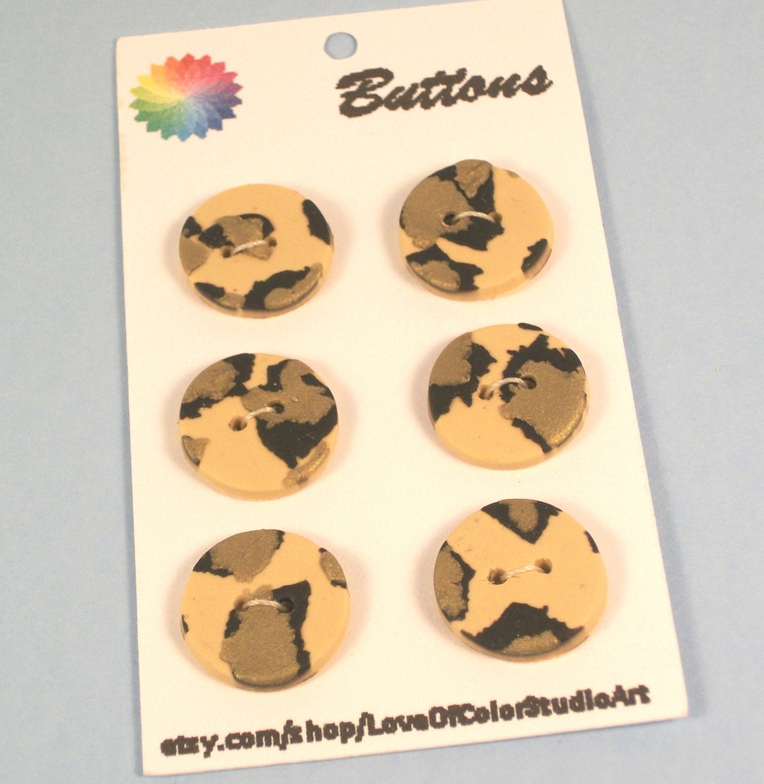 Leopard Print Buttons. Set of 6. 5/8 Inch. - Etsy