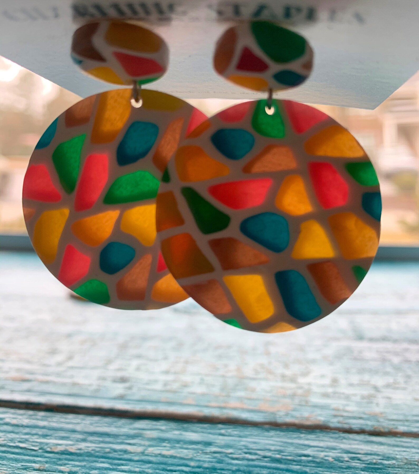 Stained Glass Polymer Clay Earrings - Etsy