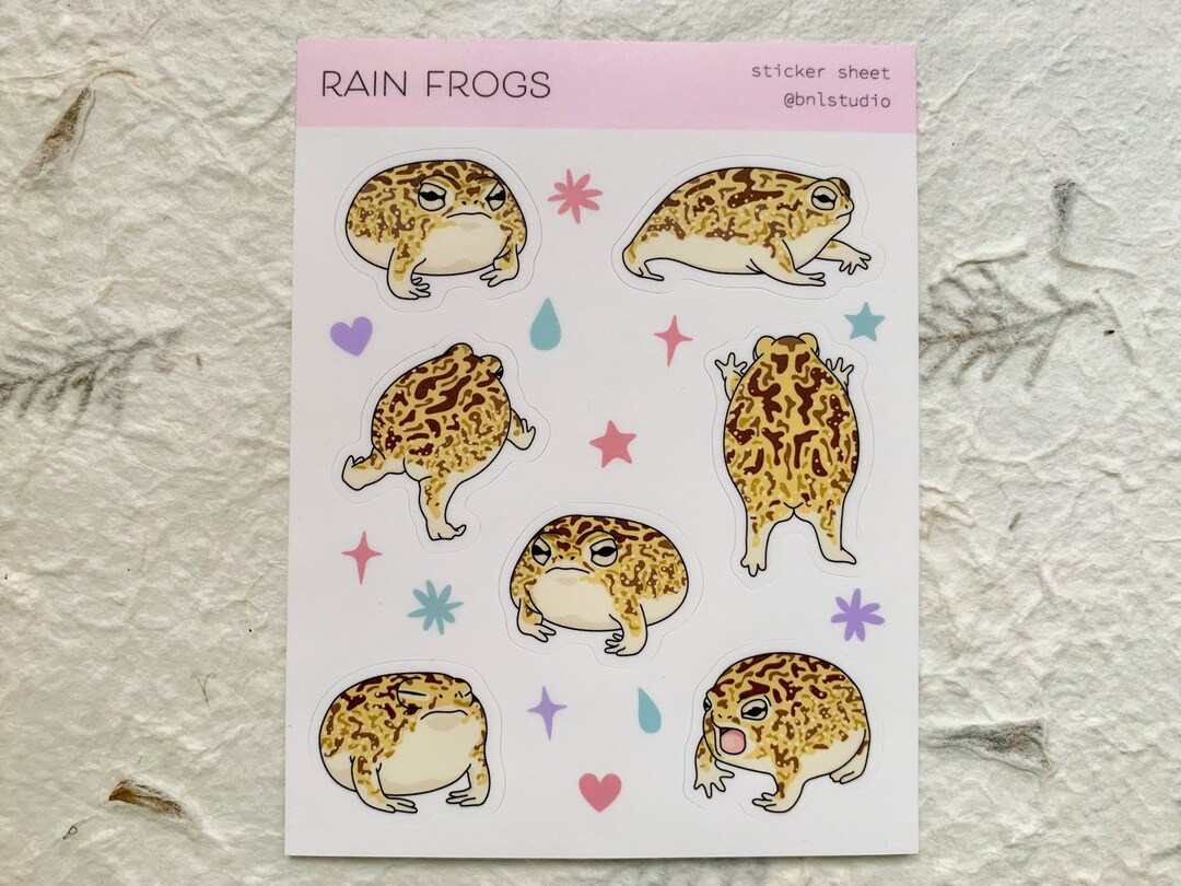 Desert Rain Frogs Sticker Sheet | Rain Frogs, Cute Animal Stickers ...