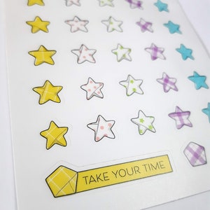 Paper Stars Sticker Sheet, Vinyl Sticker Sheet, Star Stickers, Planner ...