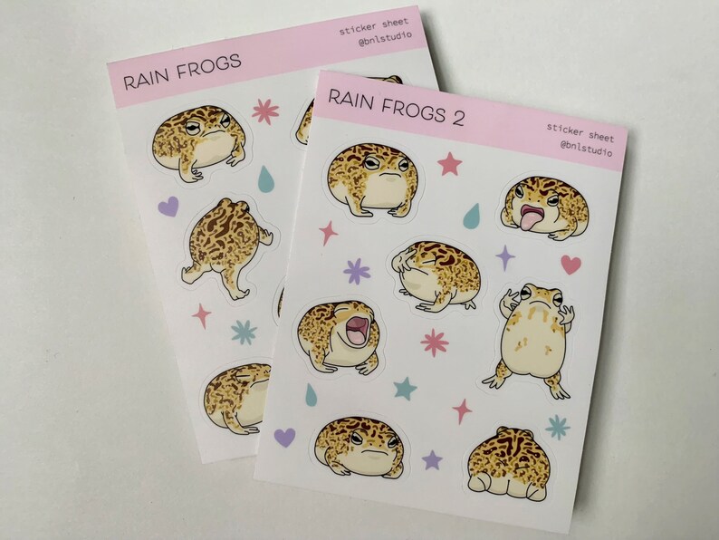 Desert Rain Frogs Sticker Sheet Rain Frogs Cute Animal - Etsy