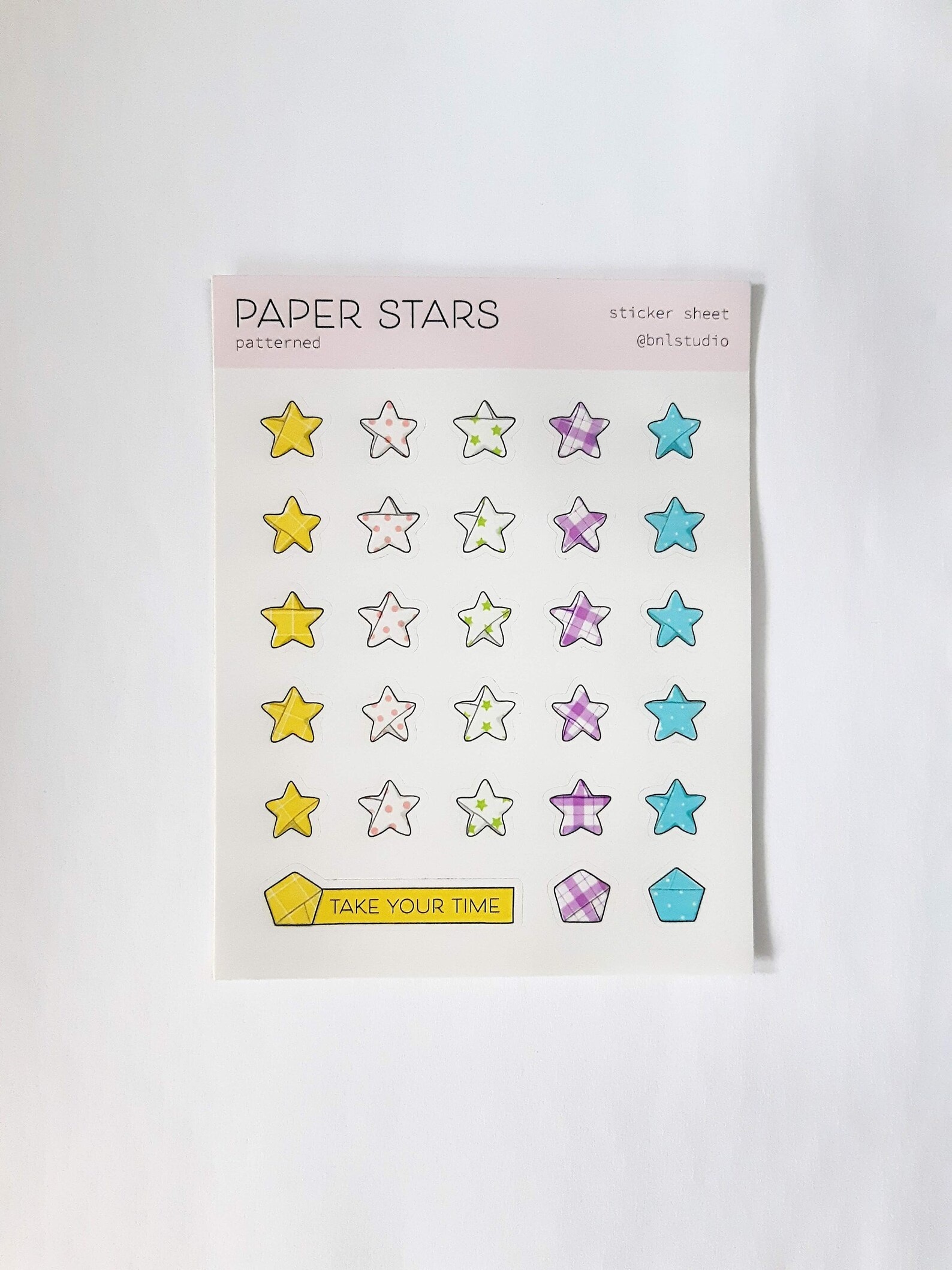 Paper Stars Sticker Sheet Vinyl Sticker Sheet Star Stickers - Etsy