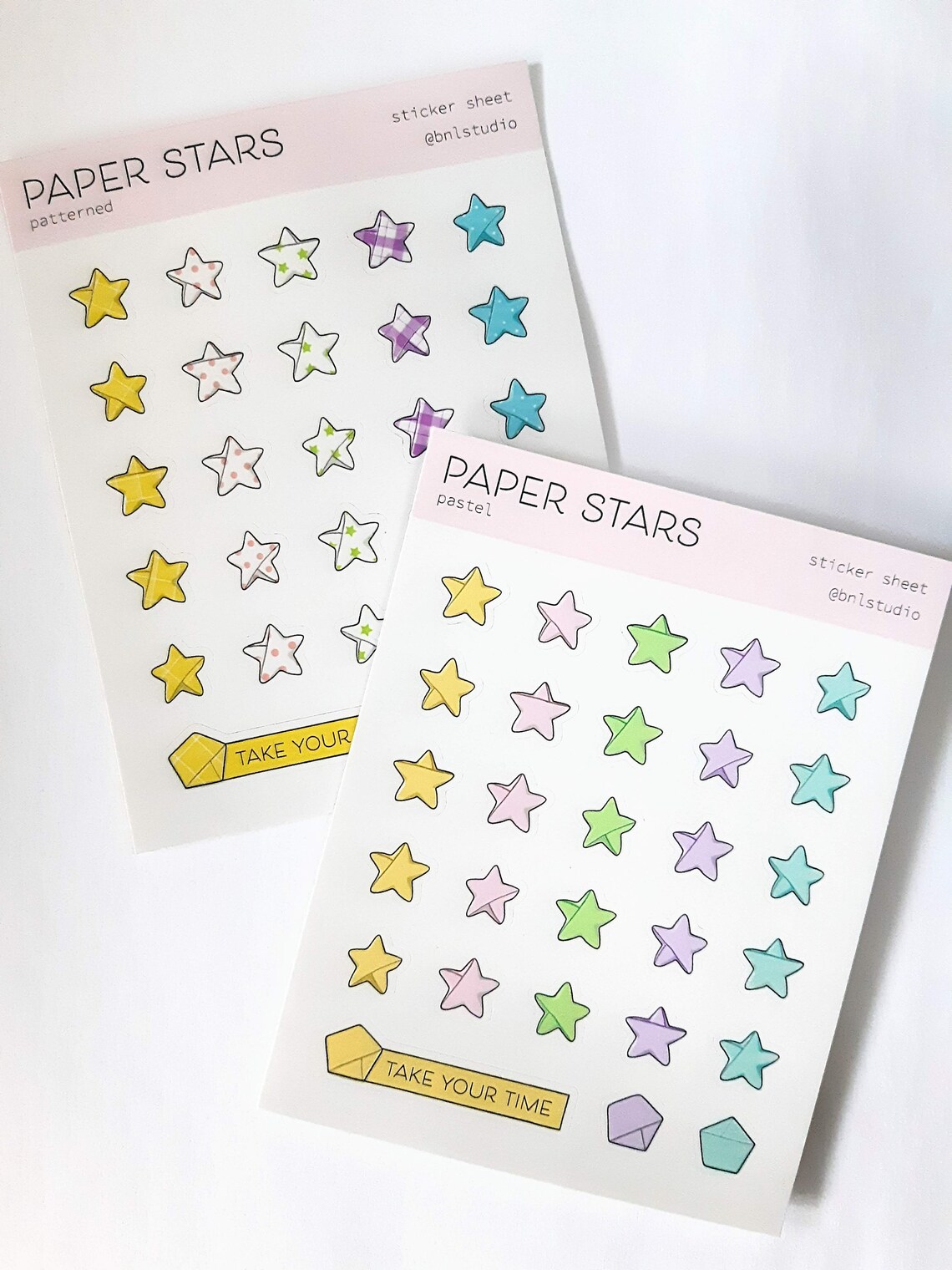 Paper Stars Sticker Sheet, Vinyl Sticker Sheet, Star Stickers, Planner ...