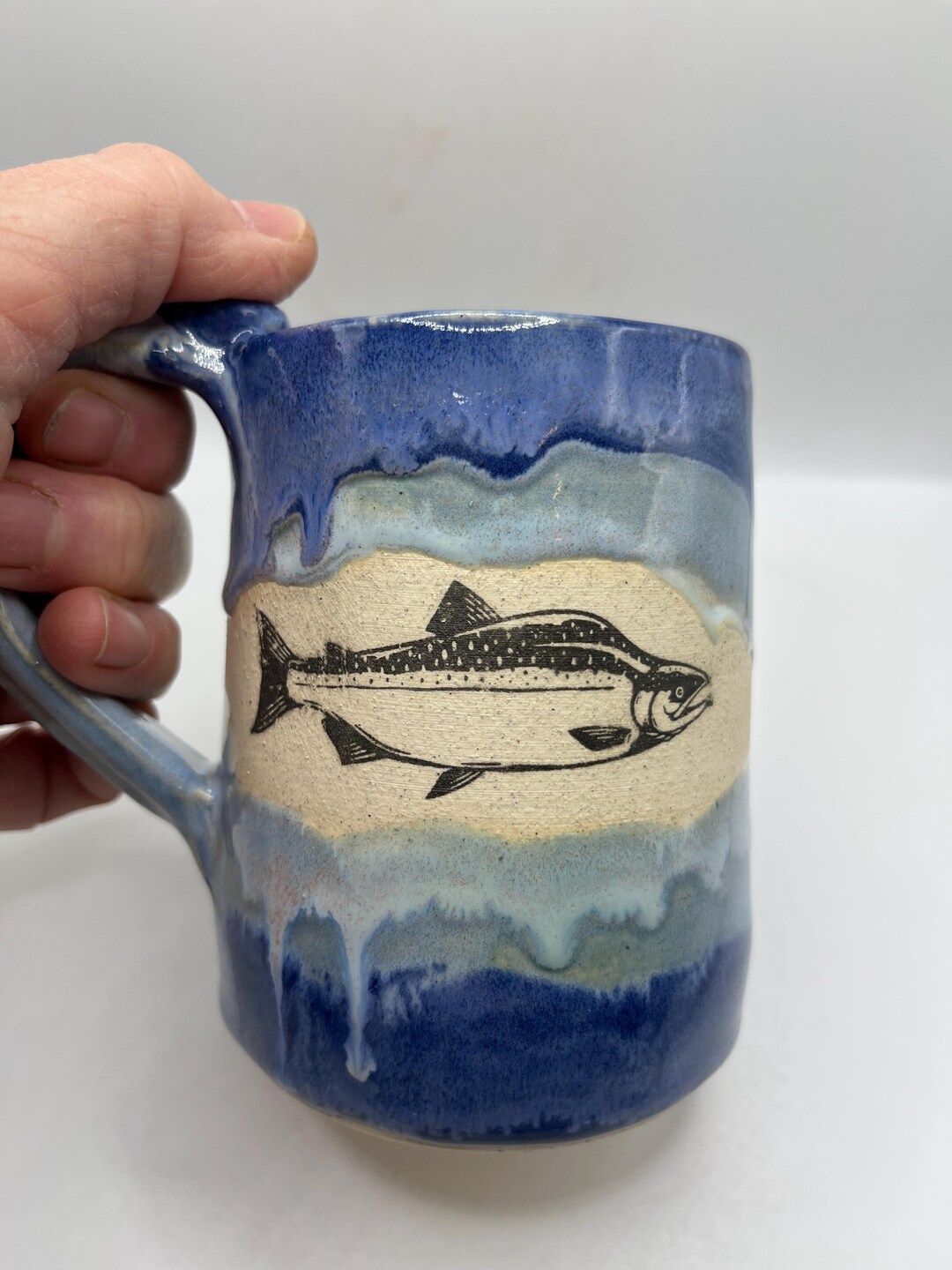 King Salmon Fish Coffee Tea Mug Stoneware Handmade - Etsy