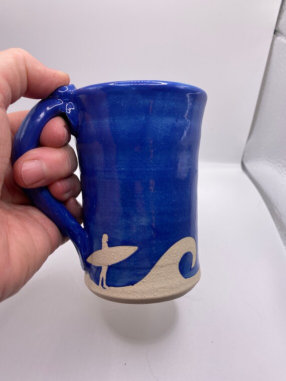 Surfer Wave Beach Ocean Coffee Tea Mug Stoneware Ceramic Handmade Drink ...