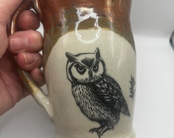 Holds 14 Oz. Handmade Owl Pottery Coffee Mug, Coffee Cup, Tea Cup ...