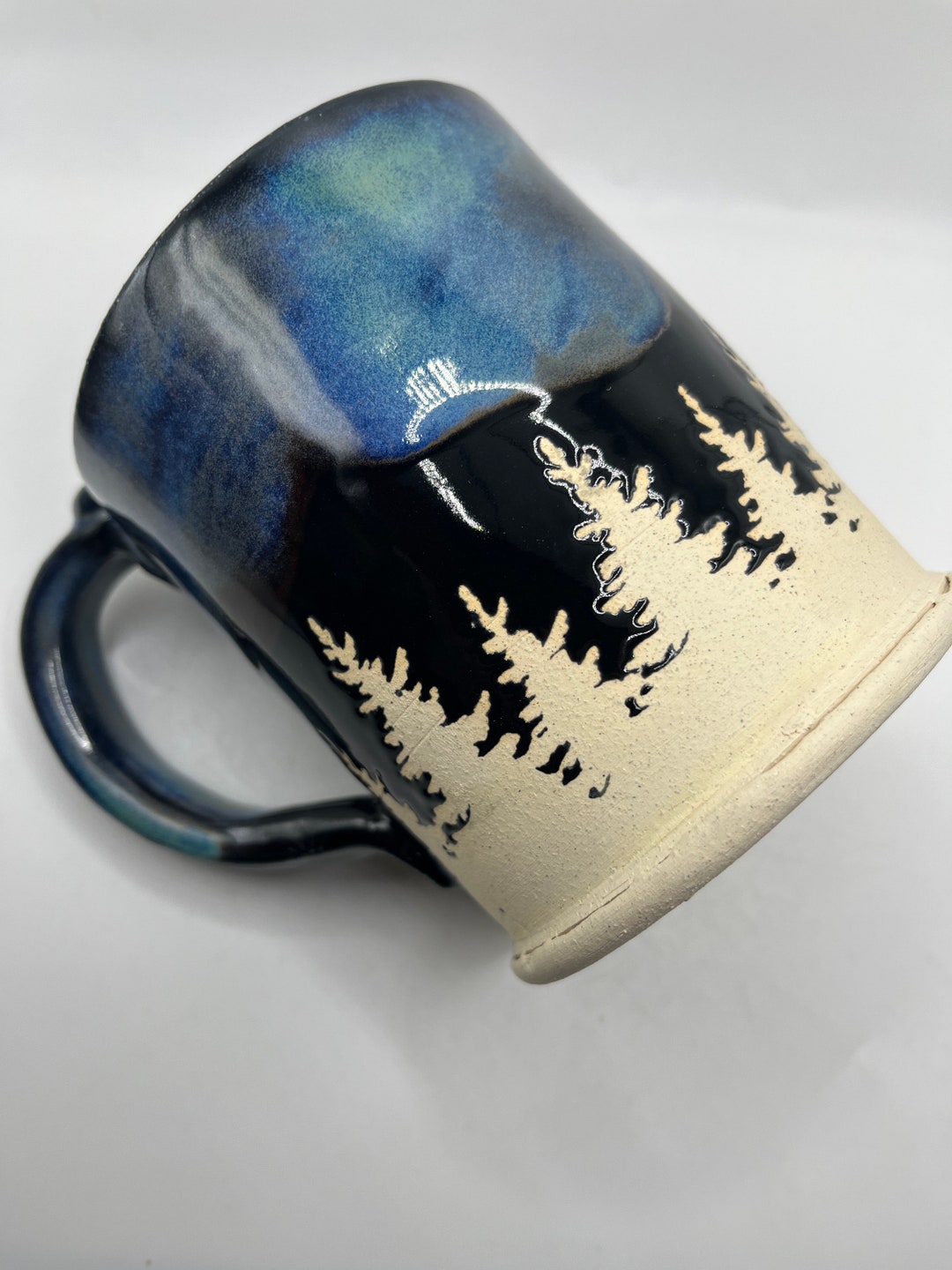 Aurora Borealis Northern Lights Tree Forest Coffee Tea Stoneware Mug - Etsy