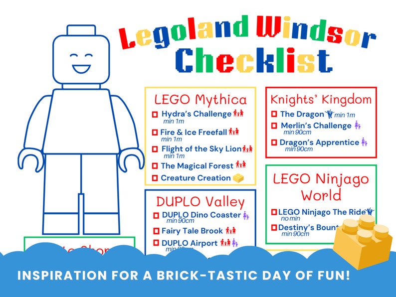Printable Legoland Windsor Attractions Checklist PDF Legoland Windsor ...