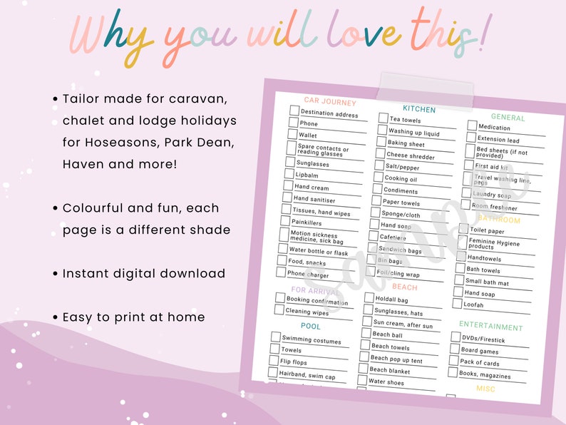 Editable Caravan Holiday Packing List for Family, Printable Haven ...