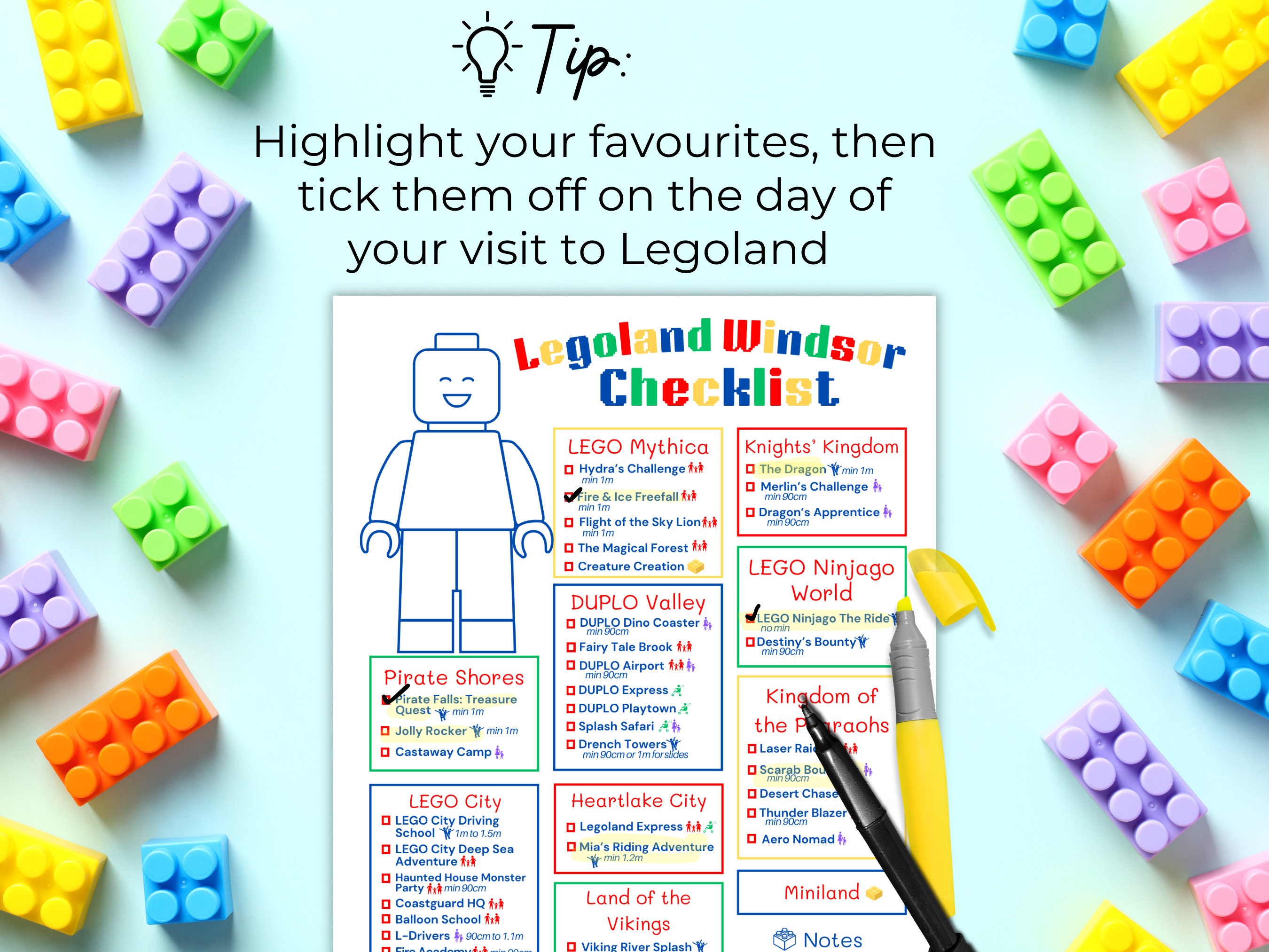 Printable Legoland Windsor Attractions Checklist PDF Legoland Windsor ...