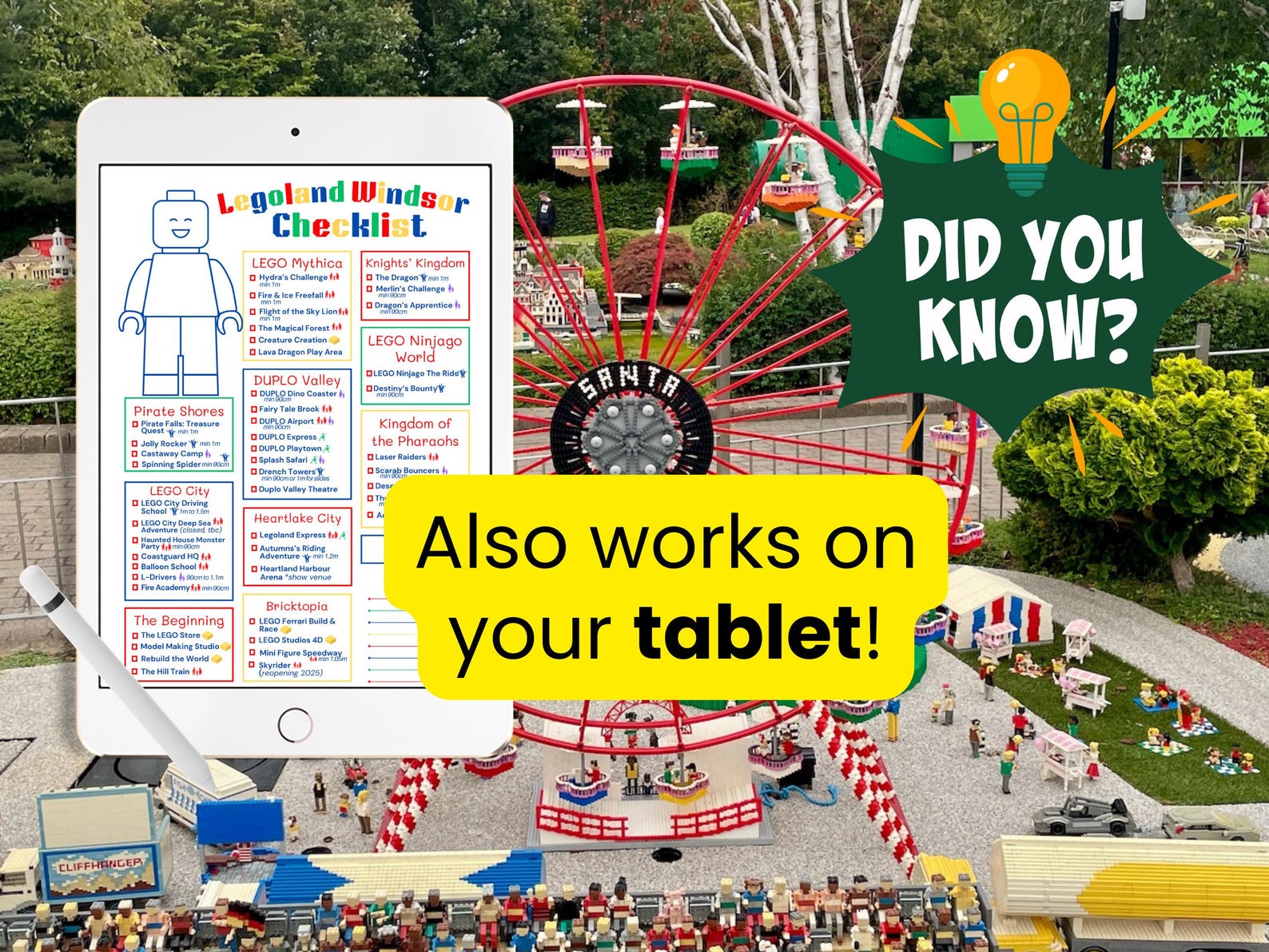 Printable Legoland Windsor Attractions Checklist PDF Legoland Windsor ...