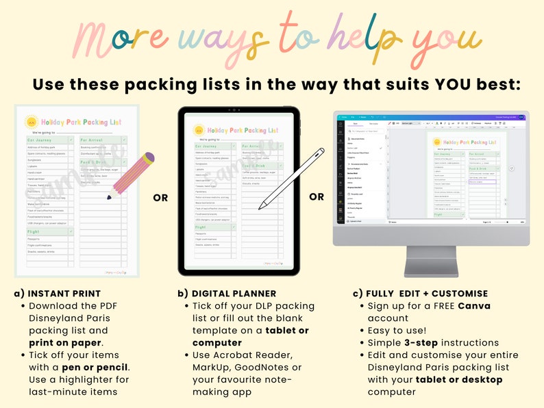 Editable Caravan Holiday Packing List for Family, Printable Haven ...