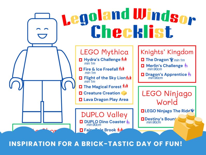 Printable Legoland Windsor Attractions Checklist PDF Legoland Windsor ...