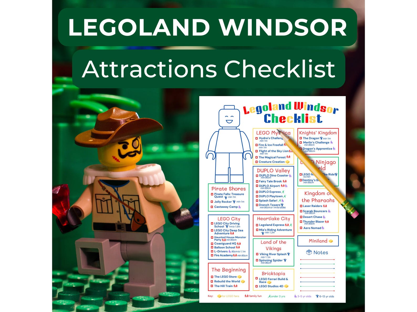 Printable Legoland Windsor Attractions Checklist PDF Legoland Windsor ...