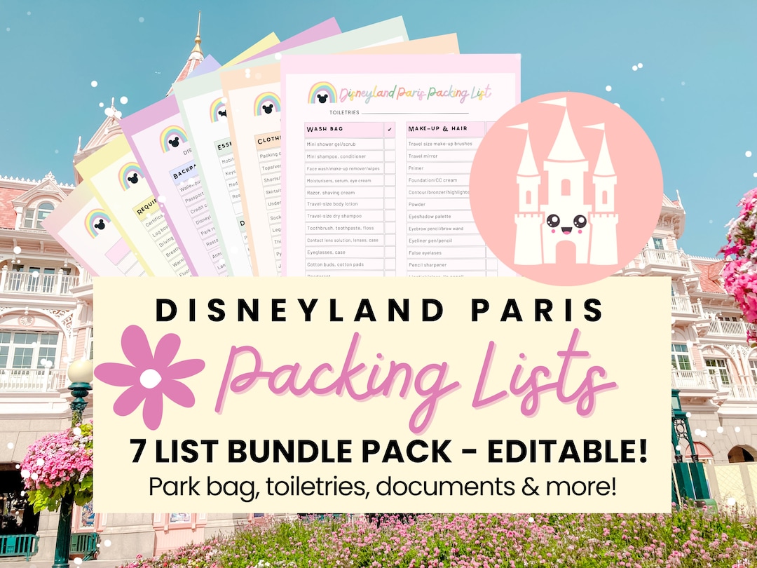 Disneyland Paris PACKING LIST Instant Download Disneyland Paris ...