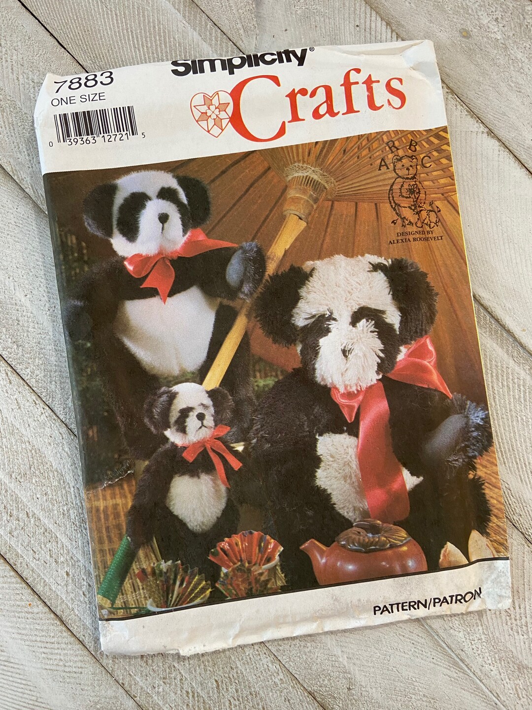 Stuffed Panda Bear Pattern : 3 Size Variations Pattern 1992 OOP - Etsy