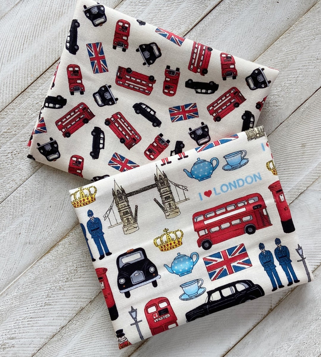 London Icons Makower UK Set of 2 Coordinating Fat Quarters - Etsy