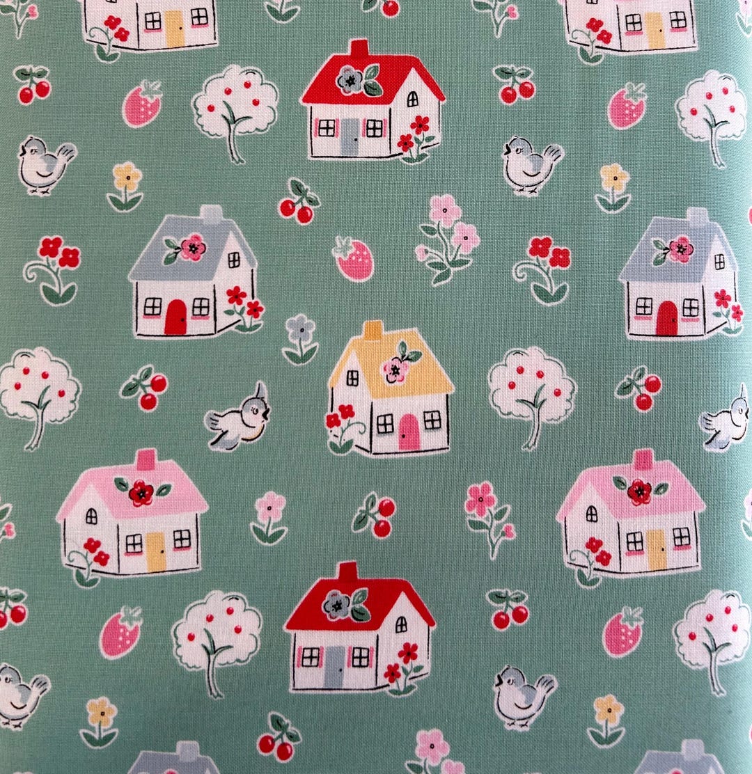 Happy Home Green ~ Home Sweet Home by Elea Lutz - Poppie Cotton Fabric ...