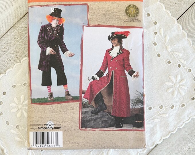 Mad Hatter - Captain Hook Style Costume Variety Sewing Pattern ...