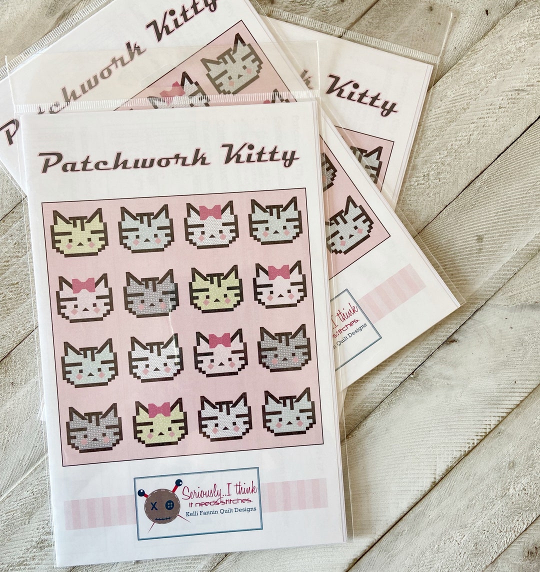Patchwork Kitty Quilt Pattern by Kelli Fannin Quilt Designs - Etsy