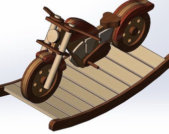 Rocking Motorcycle Cutting Plan SVG DXF, Rocking Horse as Motorcycle ...