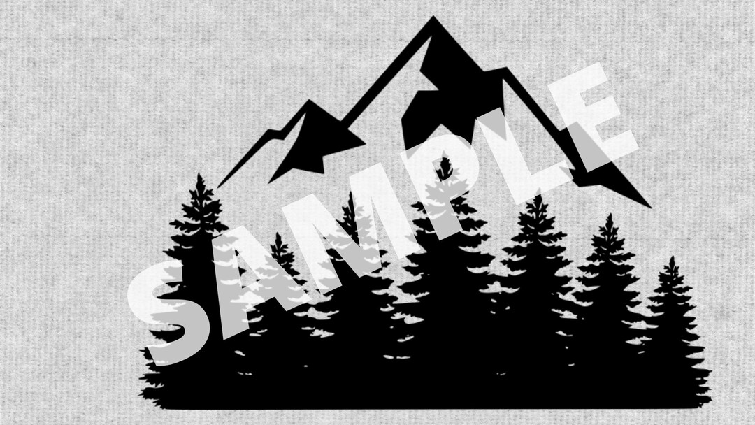 Tree and Mountains .svg File for Use With Laser and Other Machines - Etsy