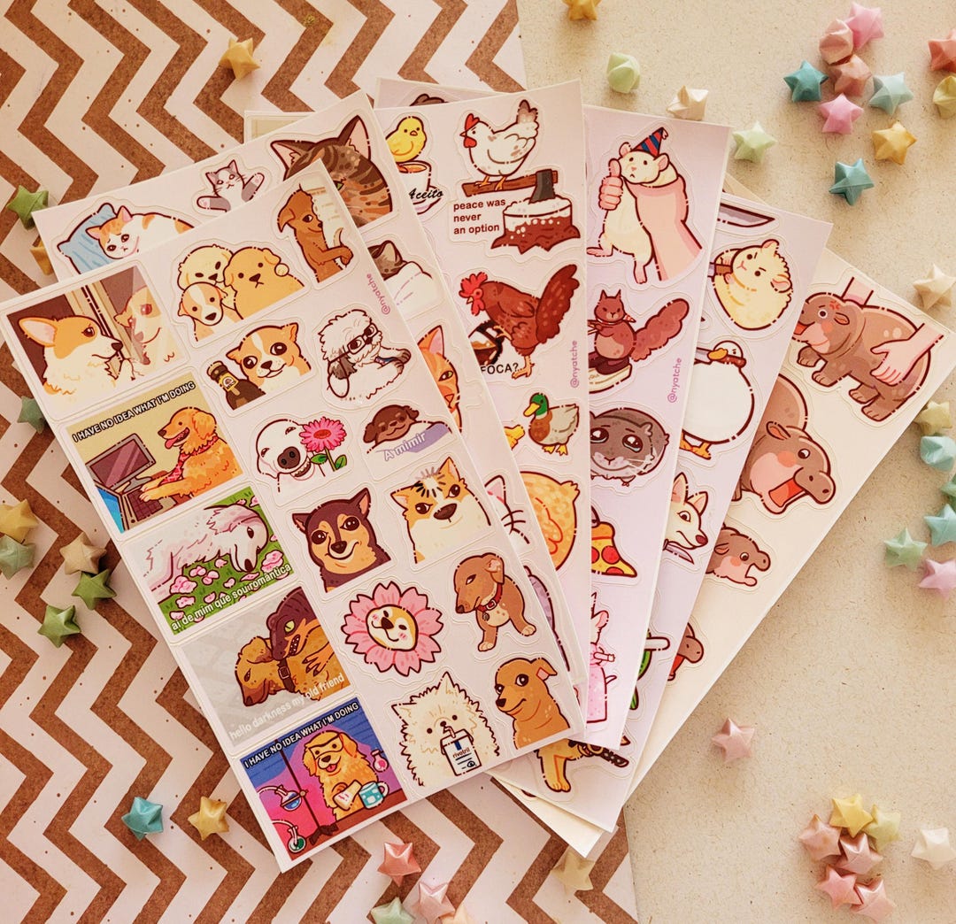 Animal Memes Sticker Sheets - Etsy