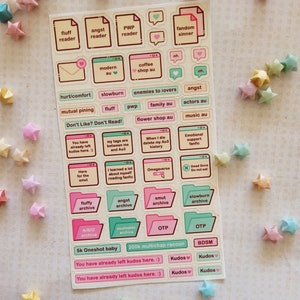 Fanfic Sticker Sheet - Etsy