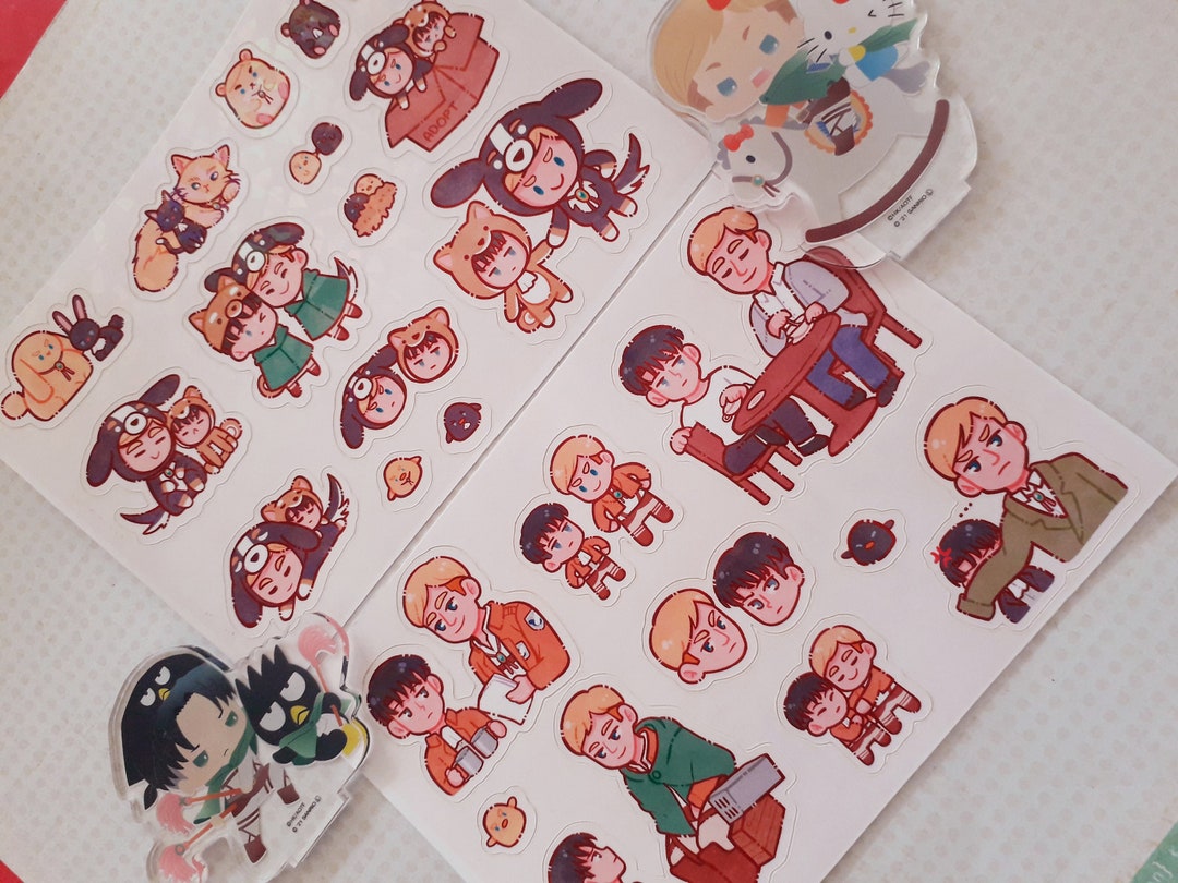 Eruri Kawaii Holographic Stickers - Etsy