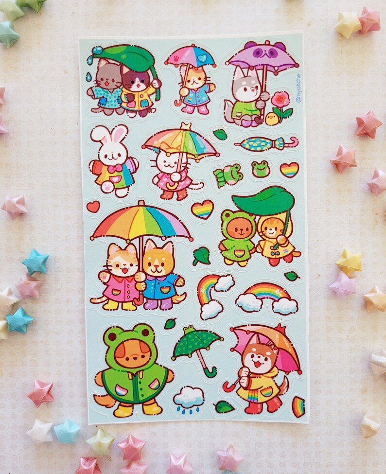Rainbows Holographic Sticker Sheets - Etsy