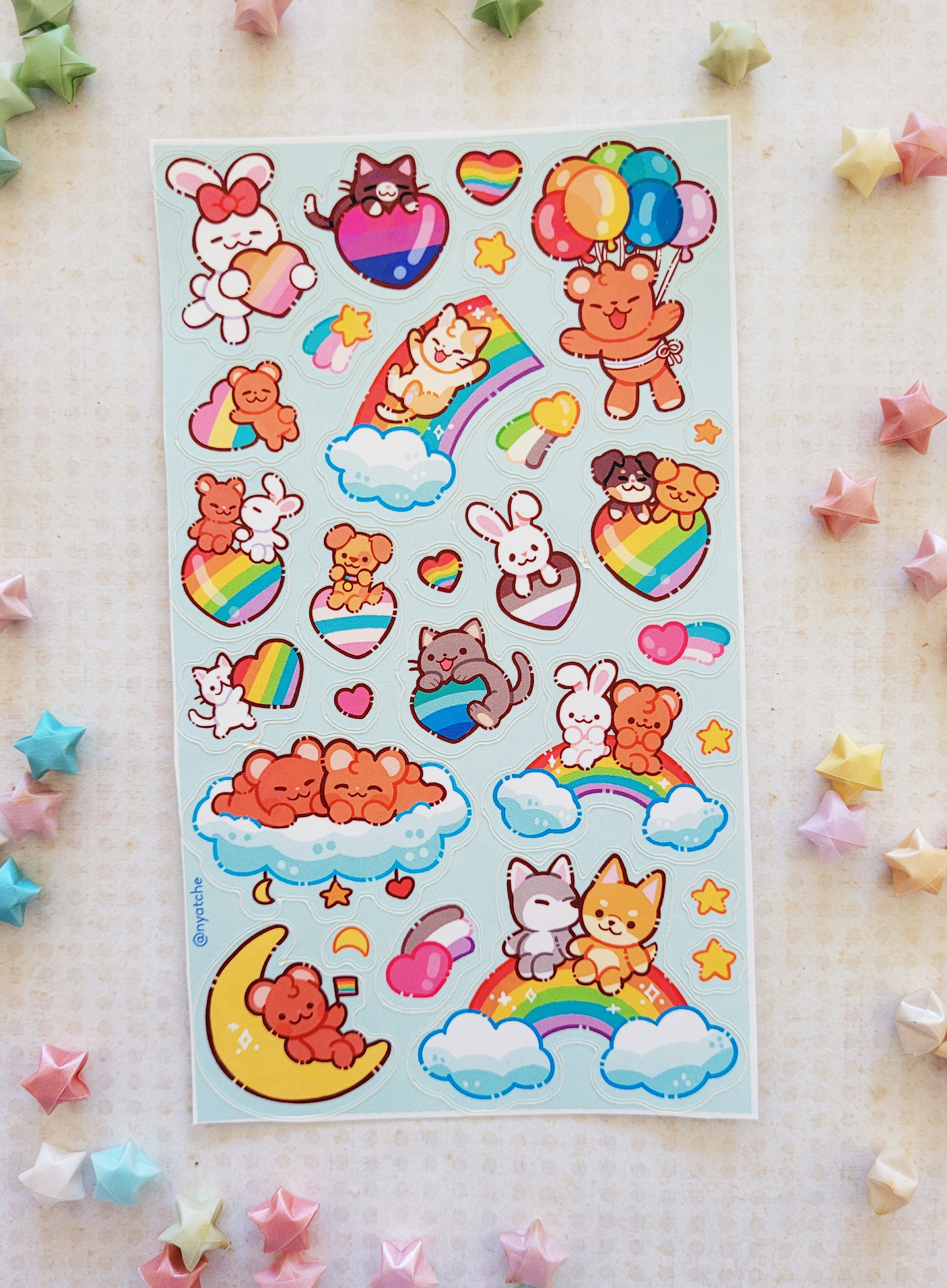 Rainbows Holographic Sticker Sheets - Etsy