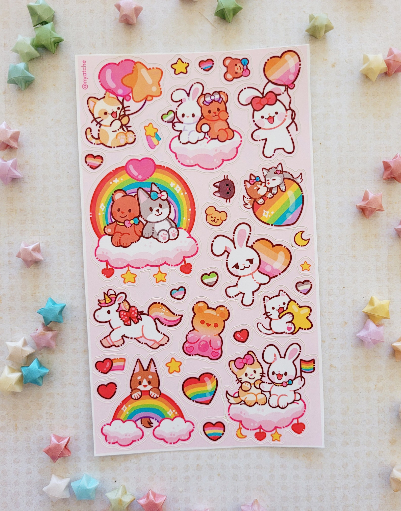 Rainbows Holographic Sticker Sheets - Etsy
