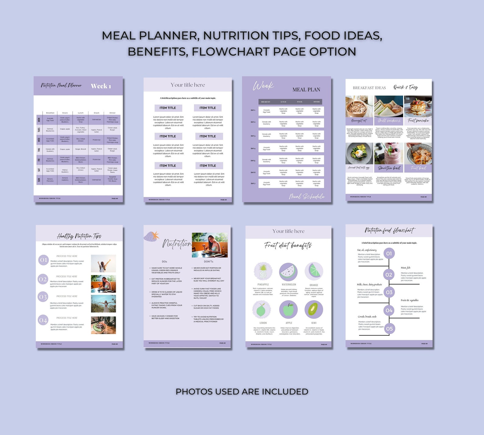 Nutrition Meal Plan Recipe Template. Ebook Canva Template. Fitness ...