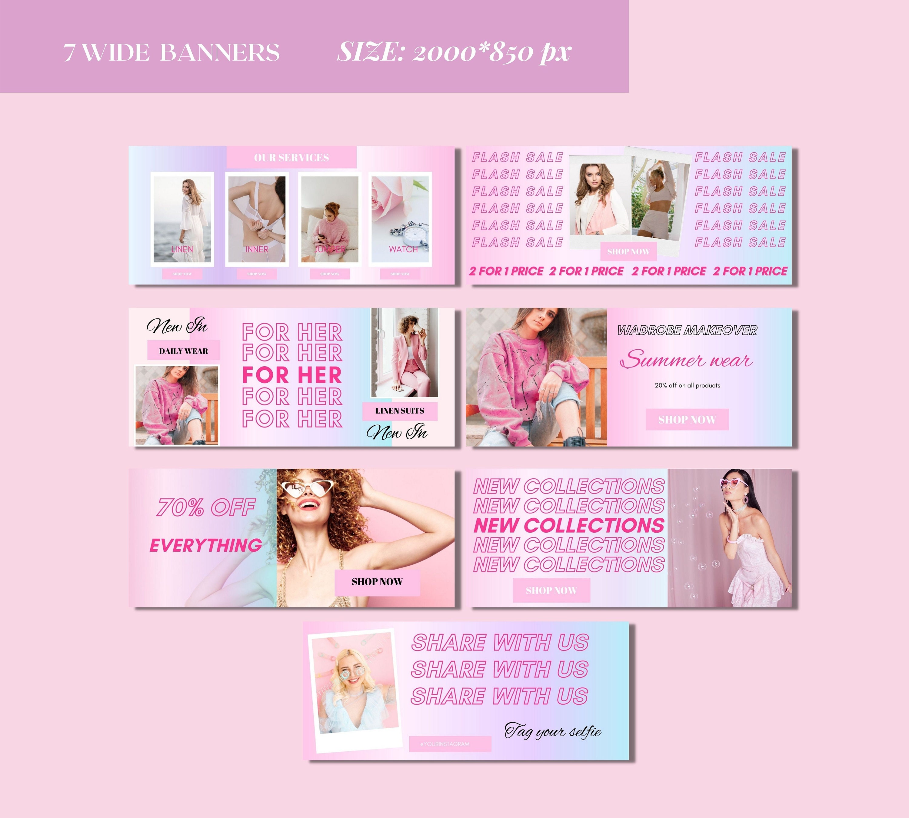EDITABLE Website Banners Templates. Shopify Banner Templates. - Etsy