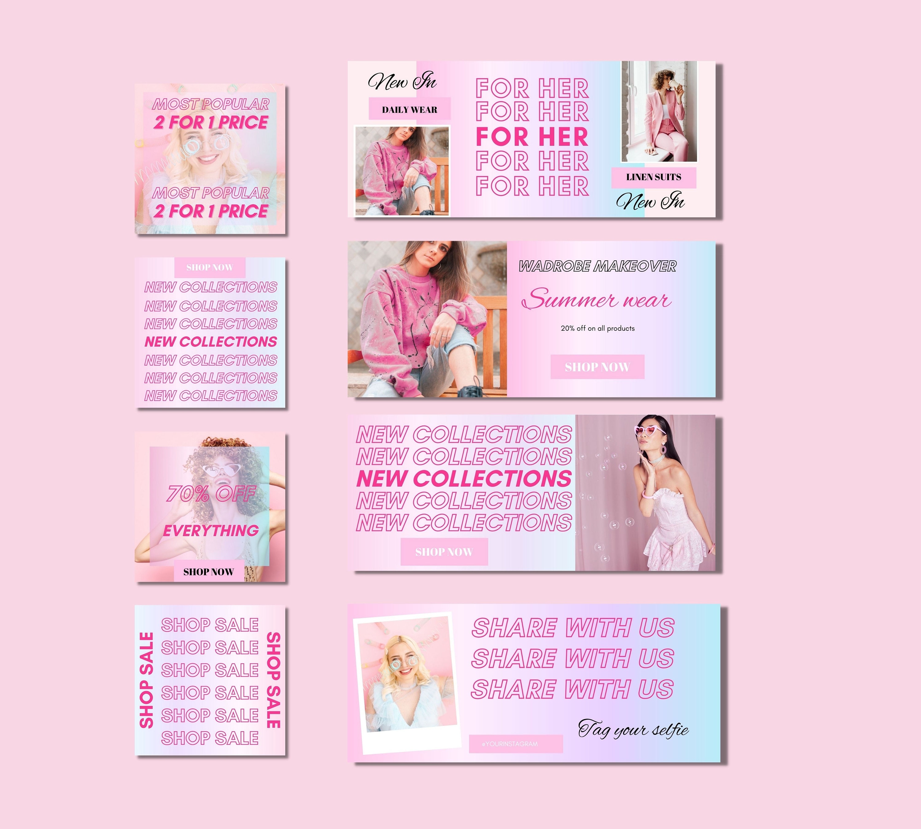 EDITABLE Website Banners Templates. Shopify Banner Templates. - Etsy