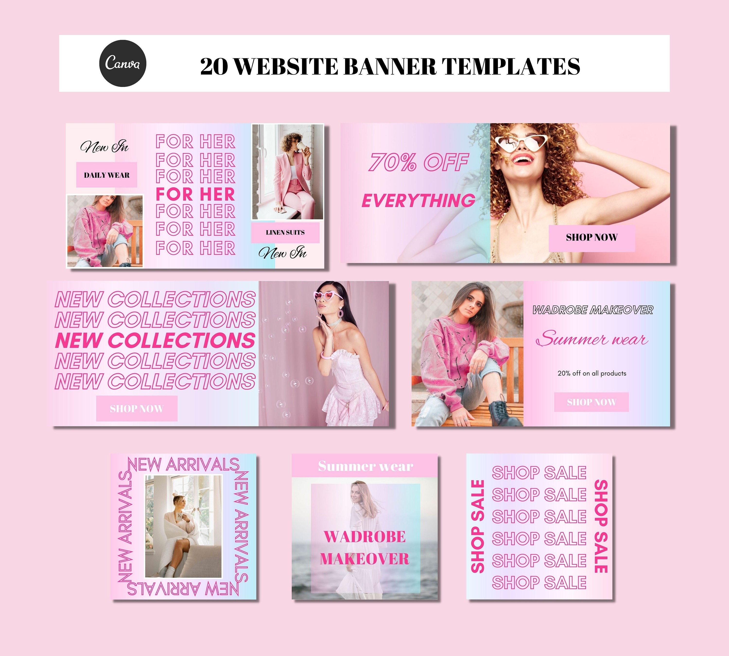 EDITABLE Website Banners Templates. Shopify Banner Templates. - Etsy
