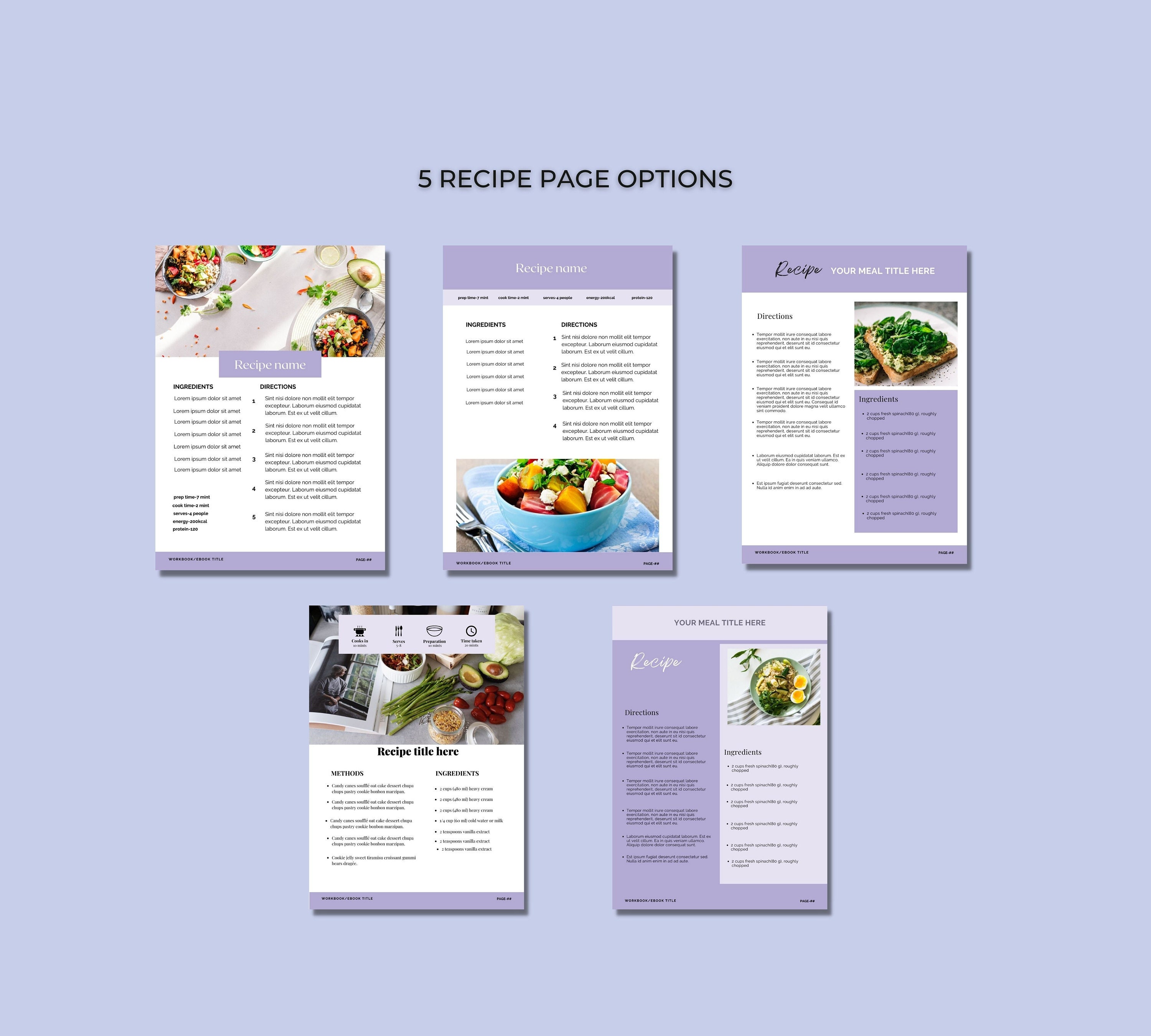 Nutrition Meal Plan Recipe Template. Ebook Canva Template. Fitness ...
