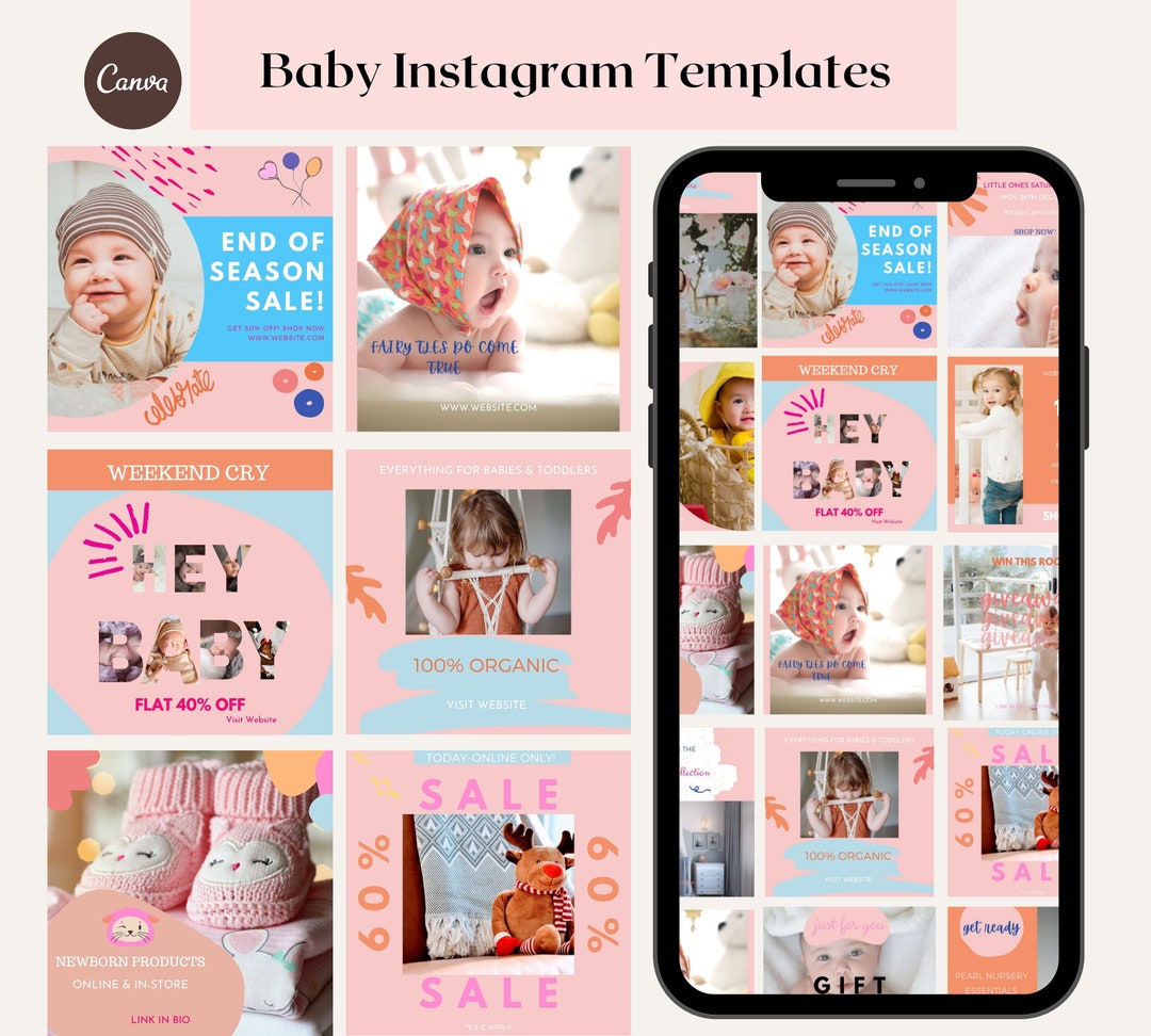 Baby Instagram Feed Template Boutique Instagram Post - Etsy