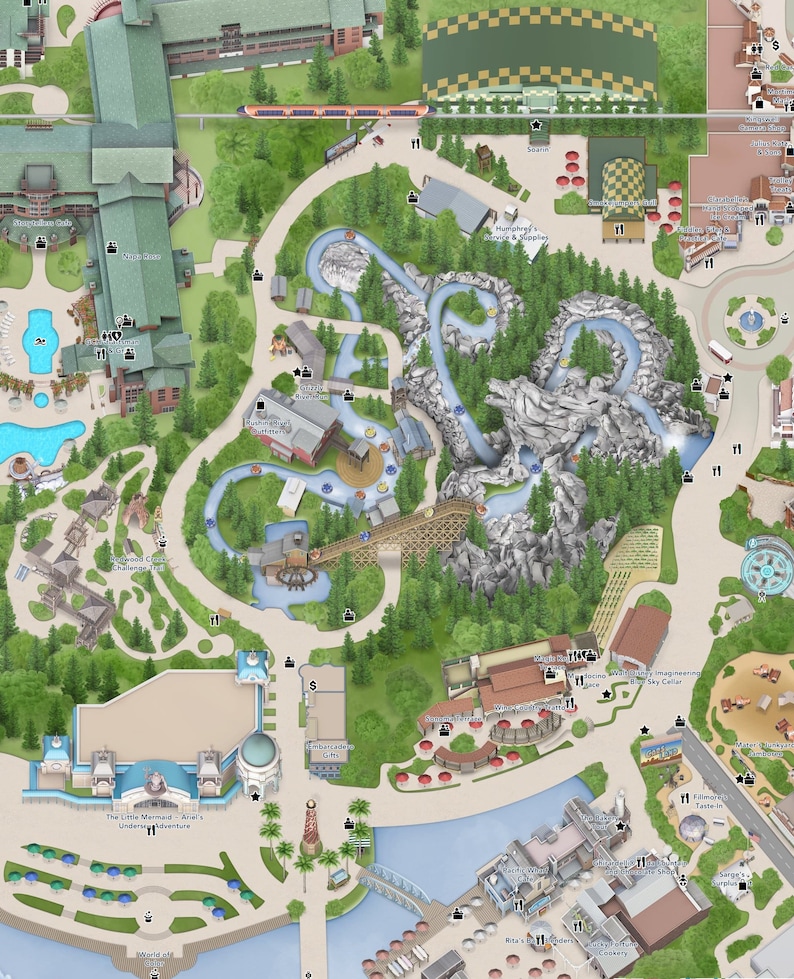 DL-CA California Adventure Deluxe Map (parks and Lands) - Etsy