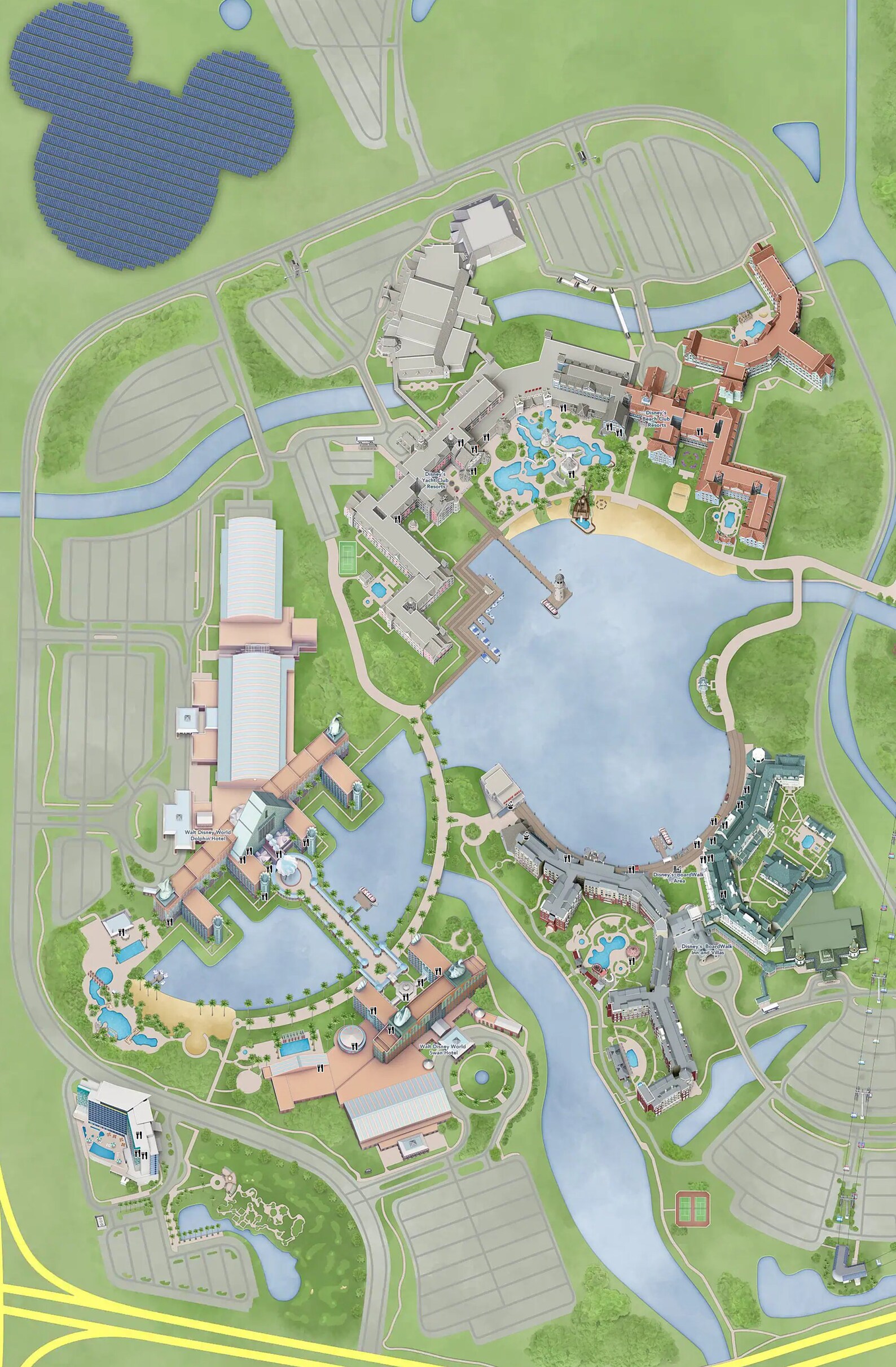 EPCOT Center Park Map, Lands, Pavilions, and Resorts - Etsy