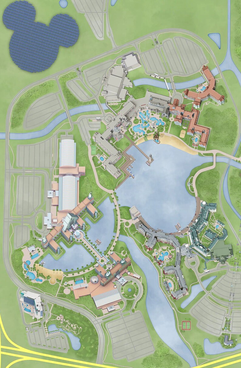 EPCOT Center Park Map, Lands, Pavilions, and Resorts - Etsy