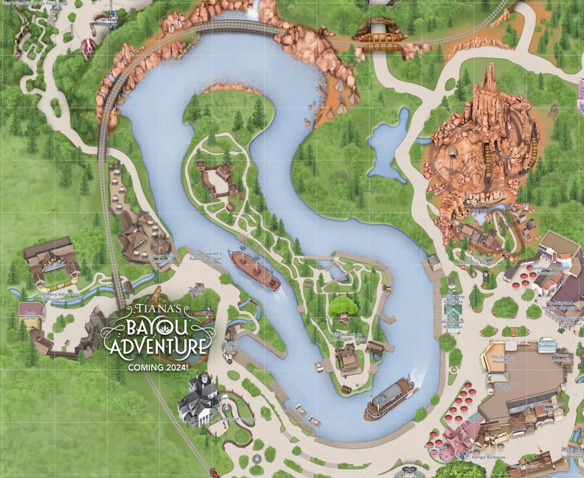 DL-C Disneyland Park Deluxe Map (map and Lands) - Etsy