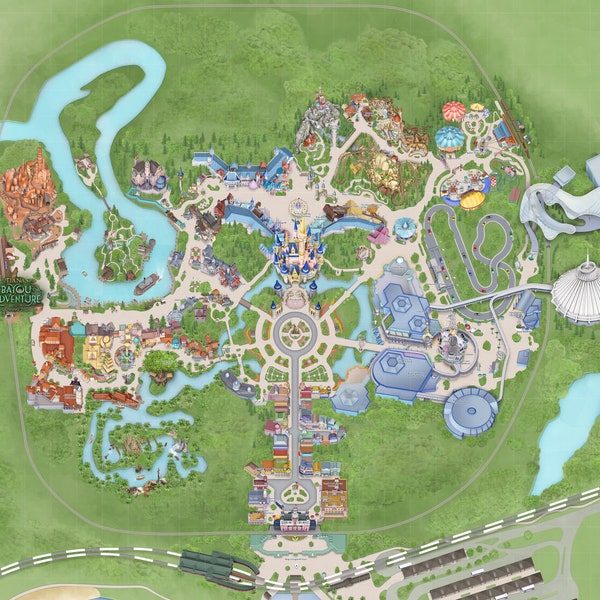 Park Map of Magic Kingdom - Etsy